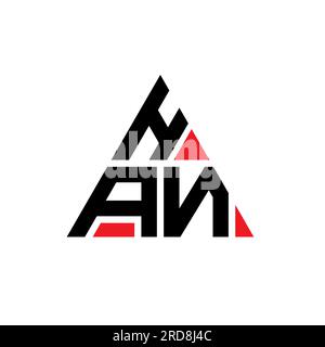HAN triangle letter logo design with triangle shape. HAN triangle logo ...