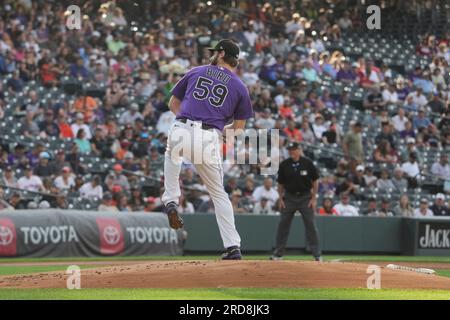 Colorado Rockies pitcher Jake Bird throws against the San Francisco ...
