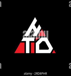 HTO triangle letter logo design with triangle shape. HTO triangle logo ...