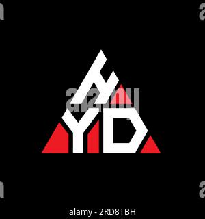 HYD triangle letter logo design with triangle shape. HYD triangle logo ...