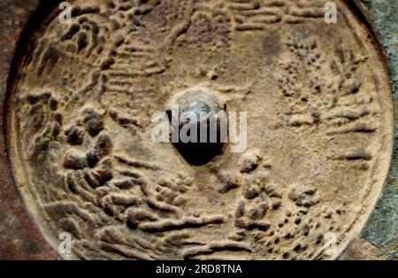 Zhangjiakou, China, 18/07/2023, A bronze mirror of the Jin Dynasty ...