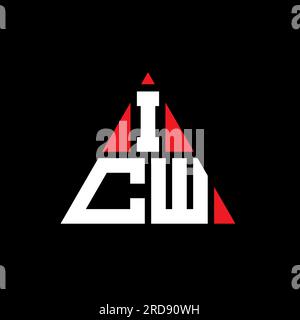 ICW triangle letter logo design with triangle shape. ICW triangle logo ...