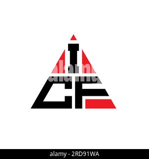 ICF triangle letter logo design with triangle shape. ICF triangle logo ...
