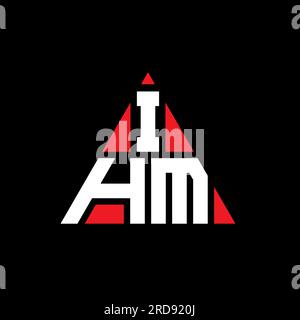 IHM triangle letter logo design with triangle shape. IHM triangle logo ...