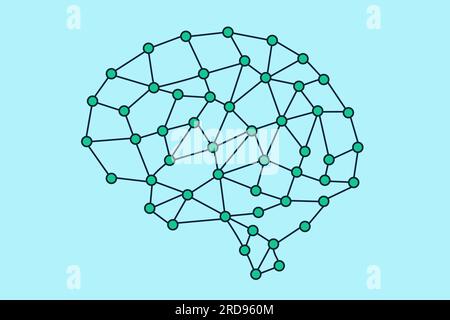 Human brain neural network with AI, concept flat vector Stock Vector ...