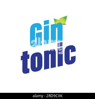 Gin Tonic drink sign lettering Stock Vector Image & Art - Alamy