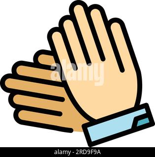 Family handclap icon outline vector. Hand clap support. Encourage ...