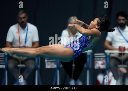 Daniela Zapata Correa of Colombia competes in the 1m Springboard Women ...