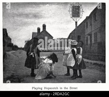 children playing hopscotch in a village in Karimunjawa island, java ...