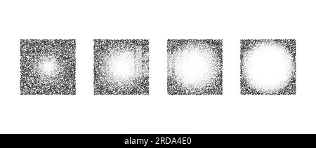Fading square gradient set. Black dotted texture element collection ...