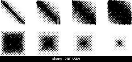 Pixelated radial gradient texture. Black and white bitmap dither ...