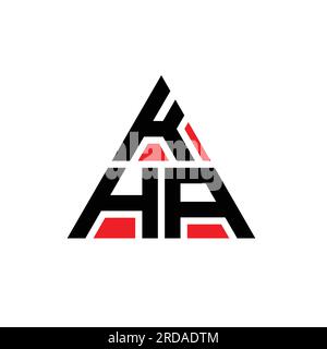 KHA triangle letter logo design with triangle shape. KHA triangle logo ...