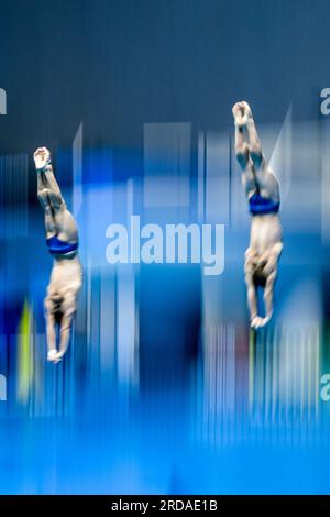 Anton Knoll and Dariush Lotfi of Austria compete in the men's 10m ...