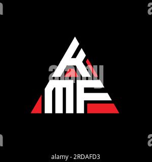 KMF triangle letter logo design with triangle shape. KMF triangle logo ...