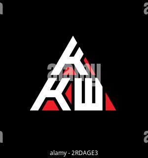 KKW triangle letter logo design with triangle shape. KKW triangle logo ...