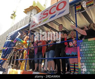 Tesco at Manchester Pride Festival parade, 36 Whitworth Street ...