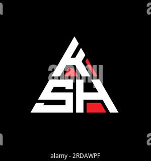 KSH triangle letter logo design with triangle shape. KSH triangle logo ...