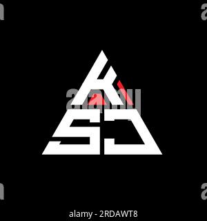 KSJ triangle letter logo design with triangle shape. KSJ triangle logo ...