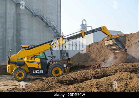 INDIA, Punjab, Lehragaga, Verbio biogas plant process paddy straw to ...