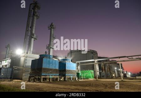 INDIA, Punjab, Lehragaga, Verbio biogas plant process paddy straw to ...