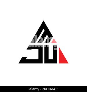 MJU triangle letter logo design with triangle shape. MJU triangle logo ...
