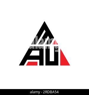 MAU triangle letter logo design with triangle shape. MAU triangle logo ...