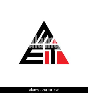 MET triangle letter logo design with triangle shape. MET triangle logo ...