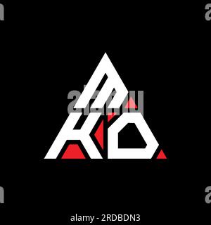 MKO triangle letter logo design with triangle shape. MKO triangle logo ...