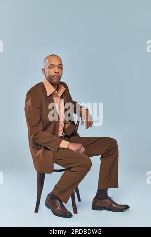 disability, full length of bold african american man with myasthenia ...