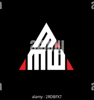 MMW triangle letter logo design with triangle shape. MMW triangle logo ...