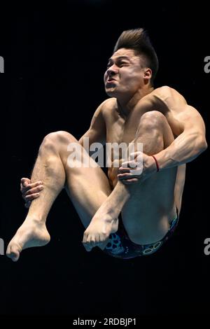 Osmar Olvera Ibarra of Mexico competes in the men's 1m springboard ...