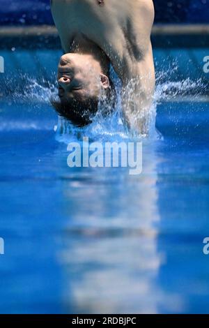 Osmar Olvera Ibarra of Mexico competes in the men's 1m springboard ...