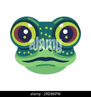 Frog head logo design. Abstract drawing frog face. Cute frog face ...