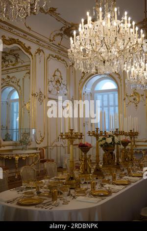The beautiful interior of Festetics Palace Keszethely , Hungary Stock ...