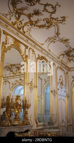 The beautiful interior of Festetics Palace Keszethely , Hungary Stock ...