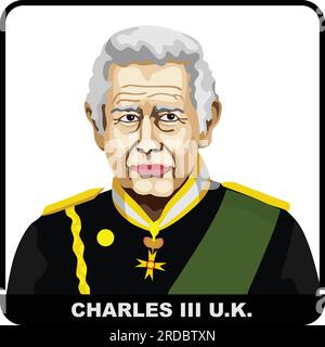 Charles III King of United Kingdom, coronation 2022, portrait ...