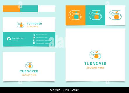 Turnover logo design with editable slogan. Branding book and business ...