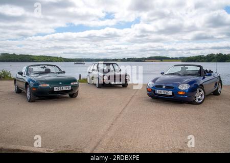 Great sports cars of different generations - Mk1 MA Mazda MX5, MG ...