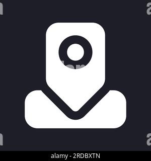 Location pin dark mode glyph ui icon Stock Vector Image & Art - Alamy