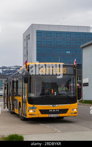 Bus in Nuuk, Greenland Stock Photo - Alamy