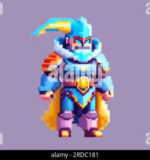 Knight warrior pixel art character for 8 bit game scenery arcade video ...