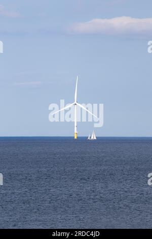 Modern offshore wind turbine power plant, 2.0 MegaWatt Vestas V80 and ...