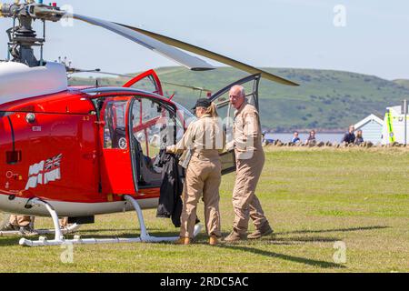 Helicopter pilot sat in a helicopter Stock Photo - Alamy