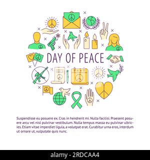 Peace and pacifism round banner with place for text. Vector ...