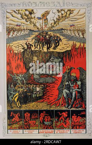 RUSSIAN CIVIL WAR A White Russian poster about 1920 shows the White ...