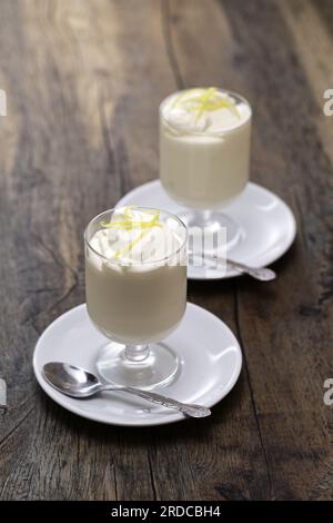 Lemon Syllabub, English Whipped Cream Dessert Stock Photo - Alamy