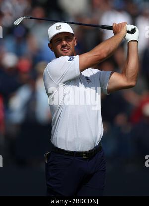 Bryson DeChambeau hits his tee shot on the 16th hole during the second ...