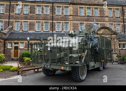 Heavily armoured military Mastiff vehicle, Redford Army Barracks ...