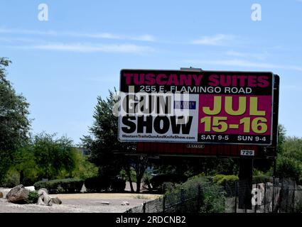 Las Vegas, USA. 13th July, 2023. A Jesus saves billboard is displayed ...