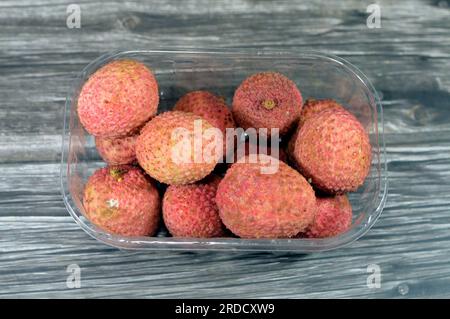 Lychee fruit, Litchi chinensis, a monotypic taxon and the sole member ...